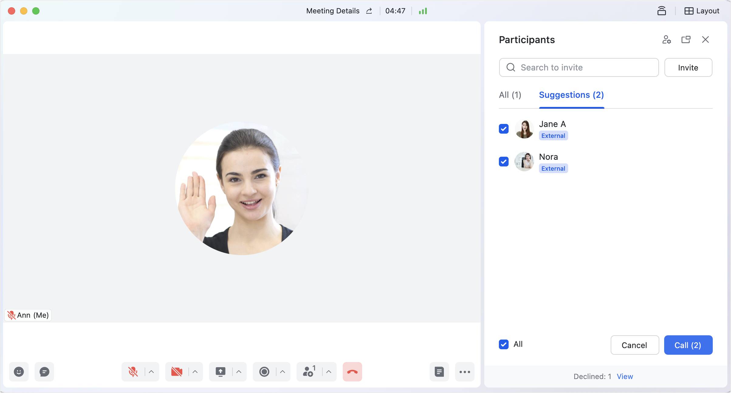 Invite people to join during a meeting
