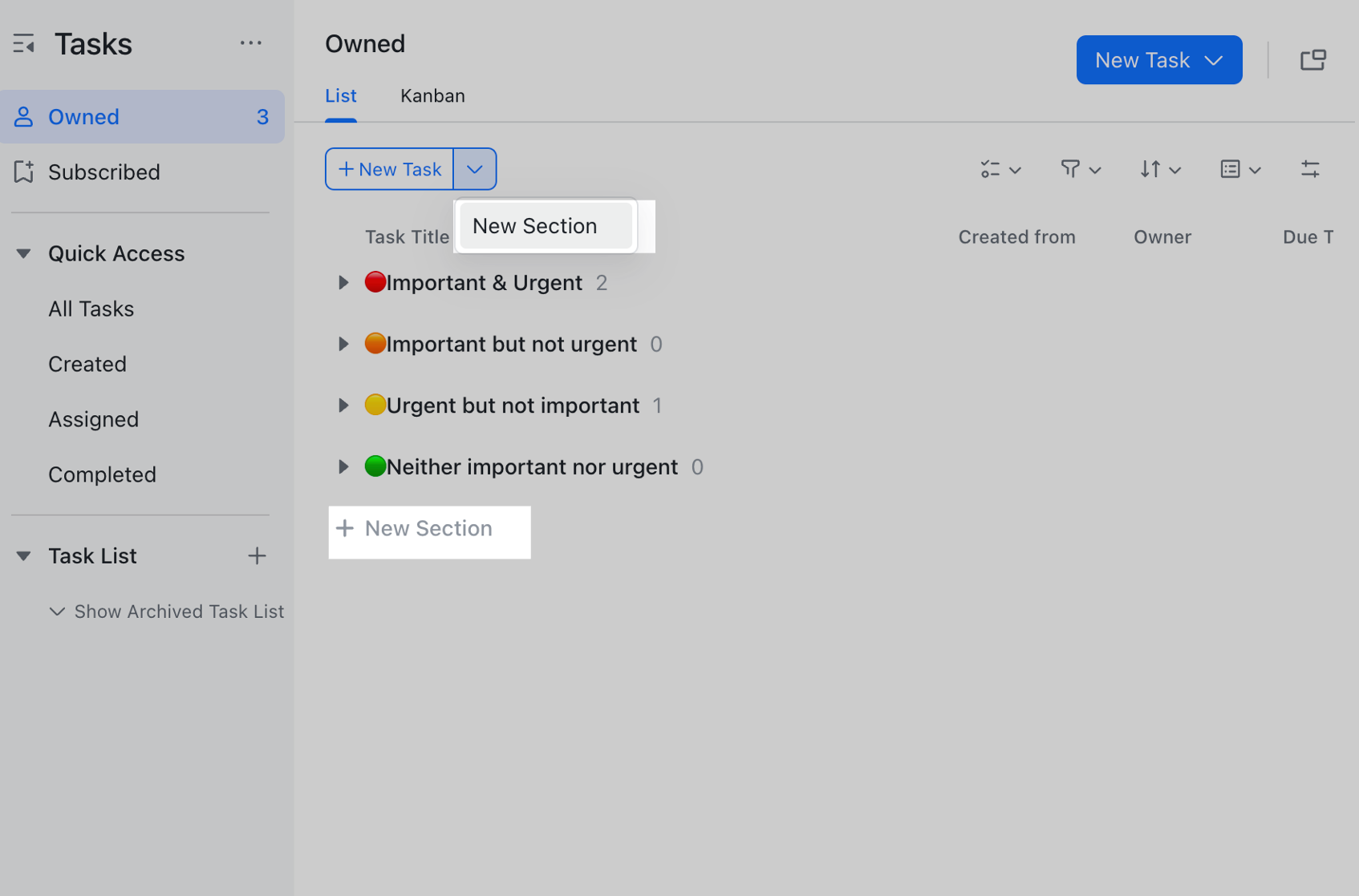 Use the multifunction toolbar in Tasks