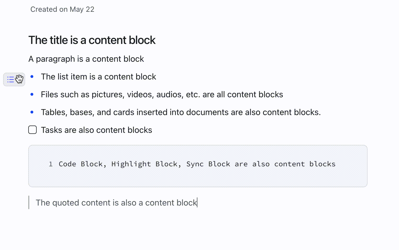 Use blocks in Docs