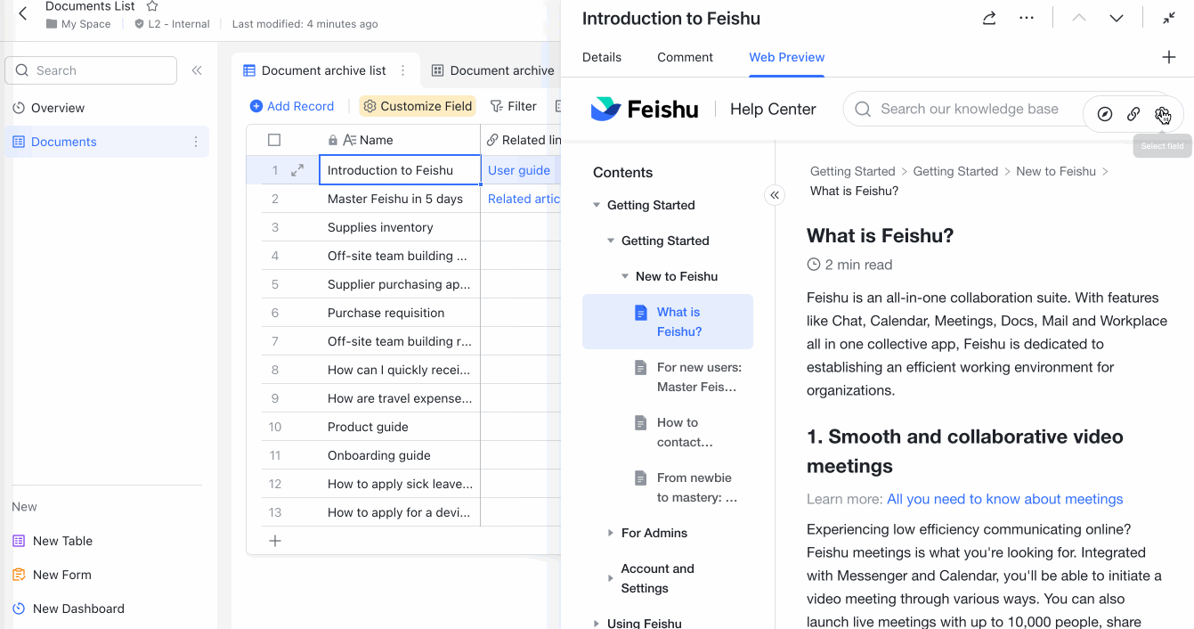 Use the Web Preview extension in Base