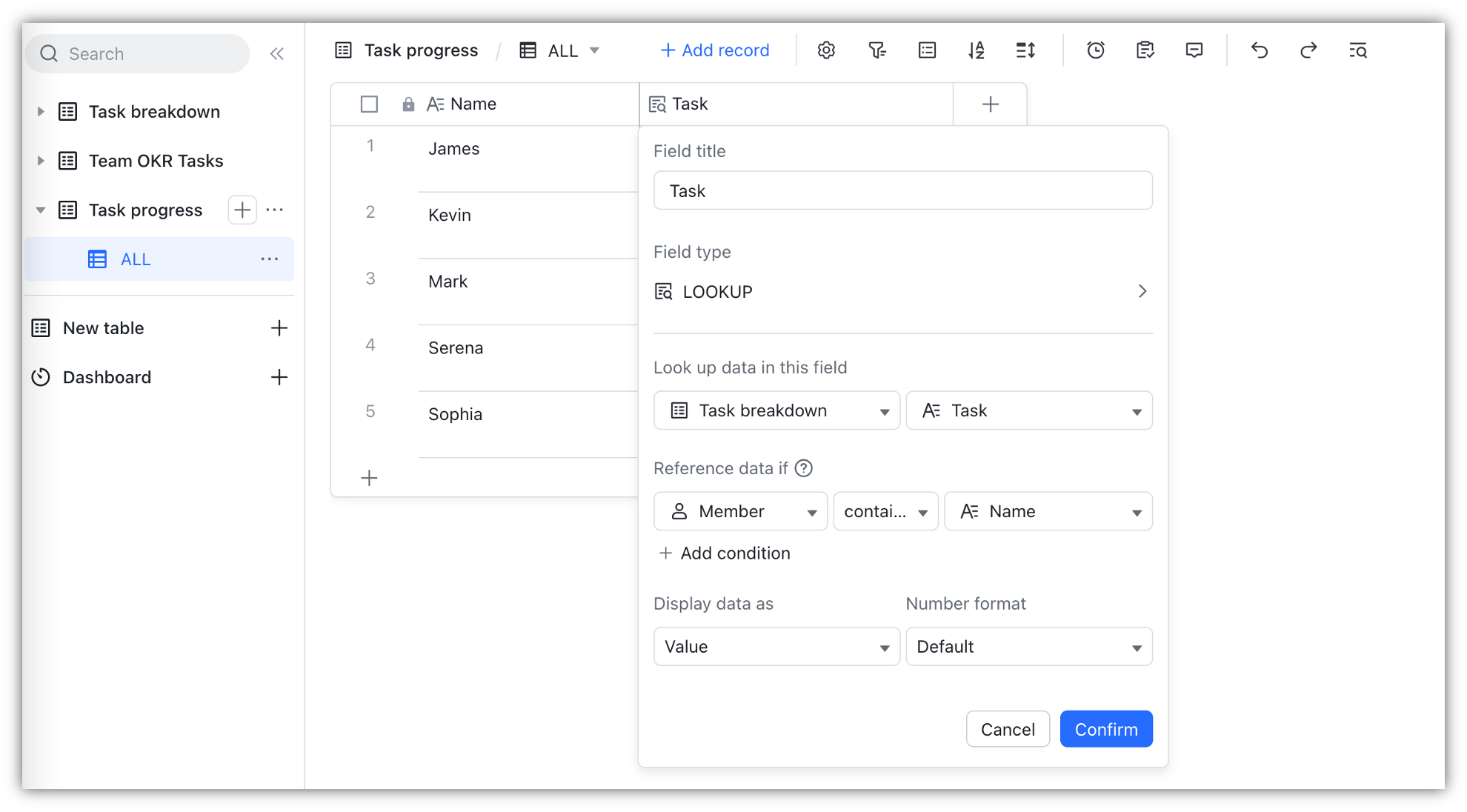 Use lookup fields in Base