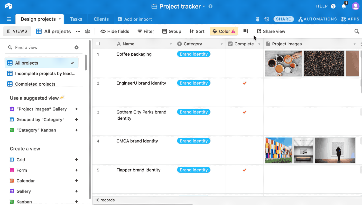 在文档中嵌入 Airtable