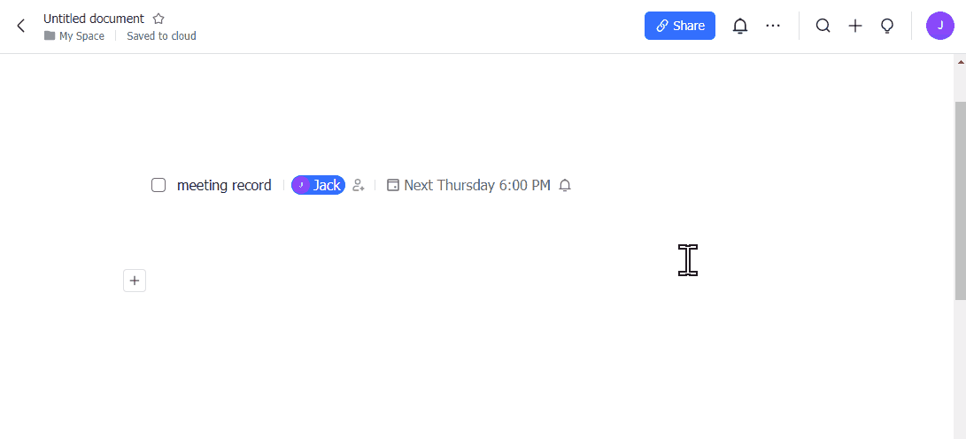Create a task in Docs