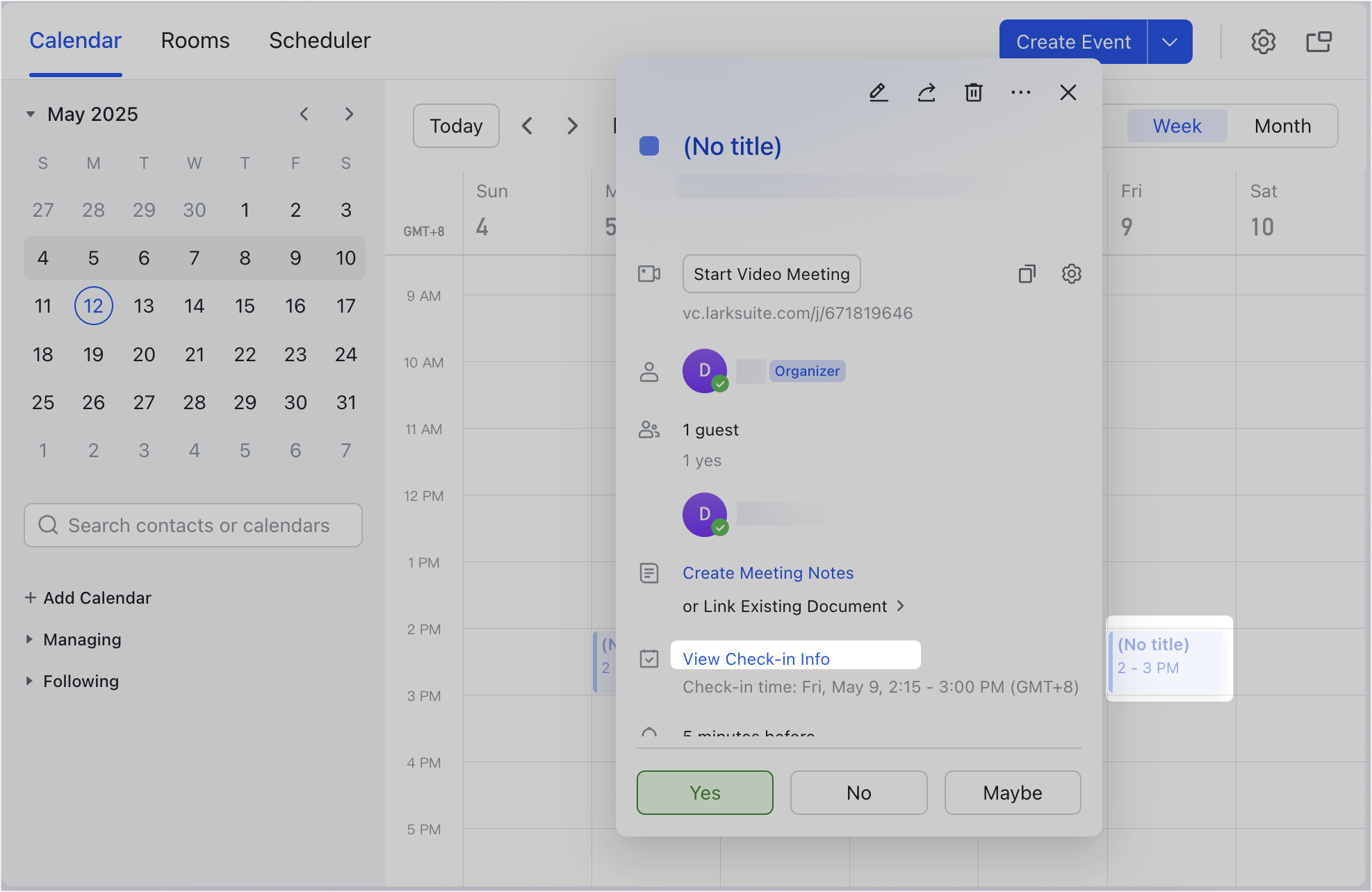 Use check-in for events