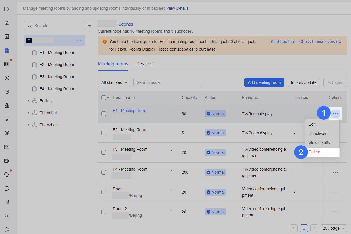 Admin | Add, edit, and delete meeting rooms Admin | Add, edit, and delete meeting rooms
