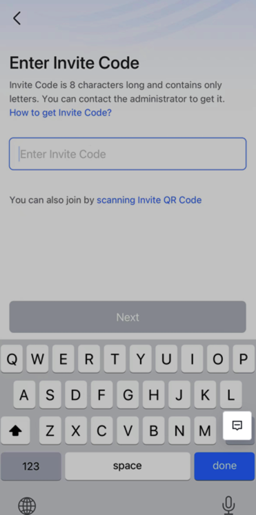 Use invite codes to join an organization