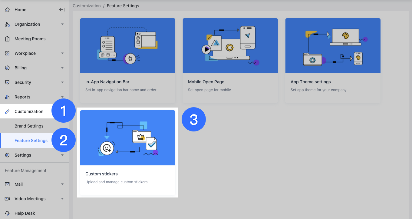 Upload and manage custom sticker sets