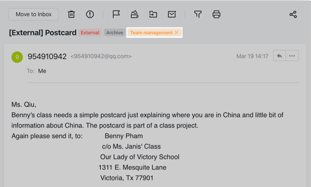 Manage email labels