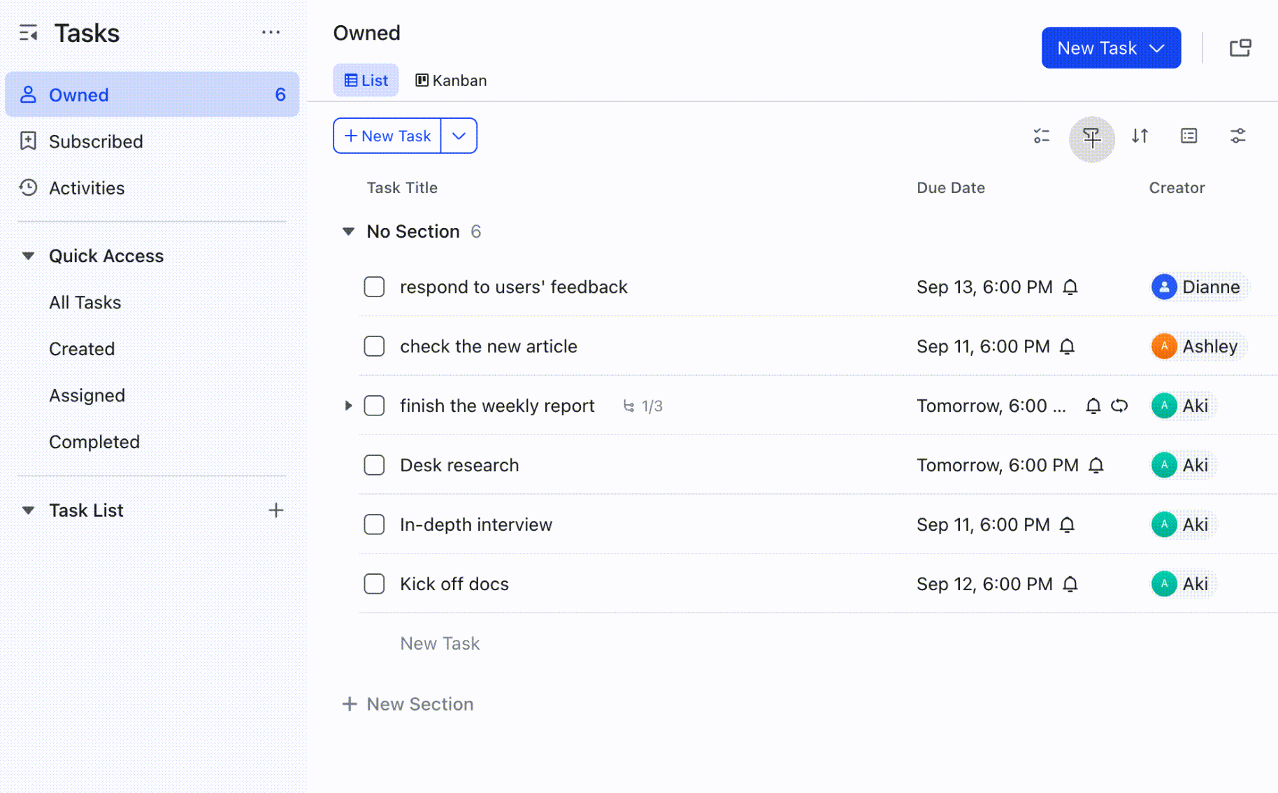 Get started with Tasks