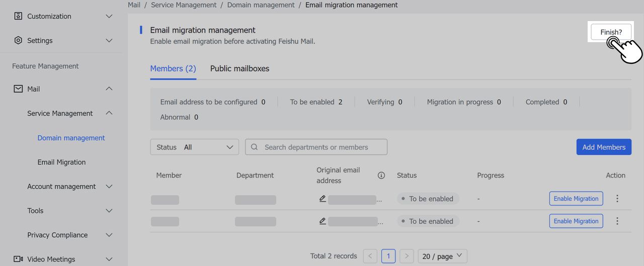 Admin | Exchange API email migration