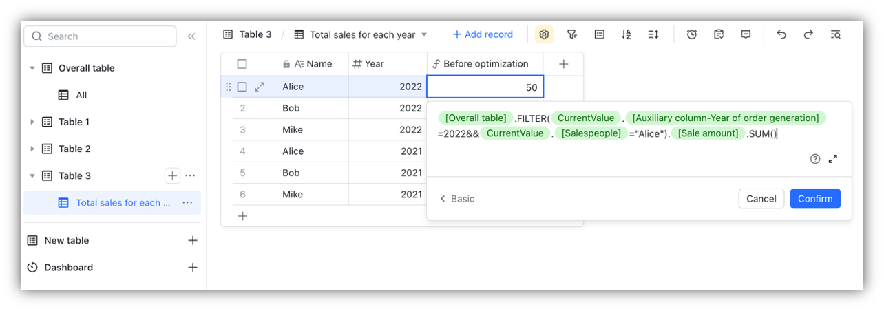 Optimize formula calculations in Base