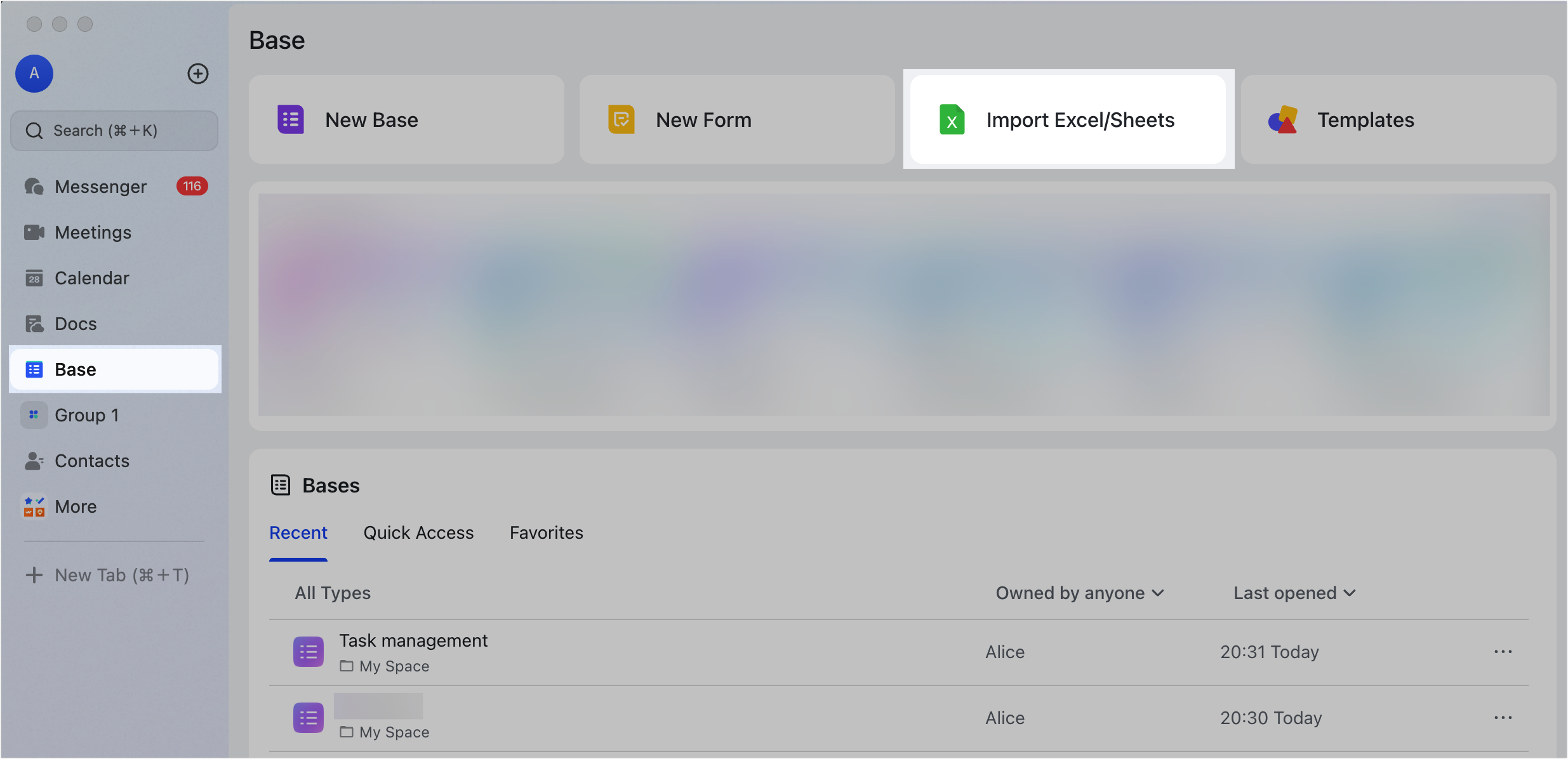 Import and export Base