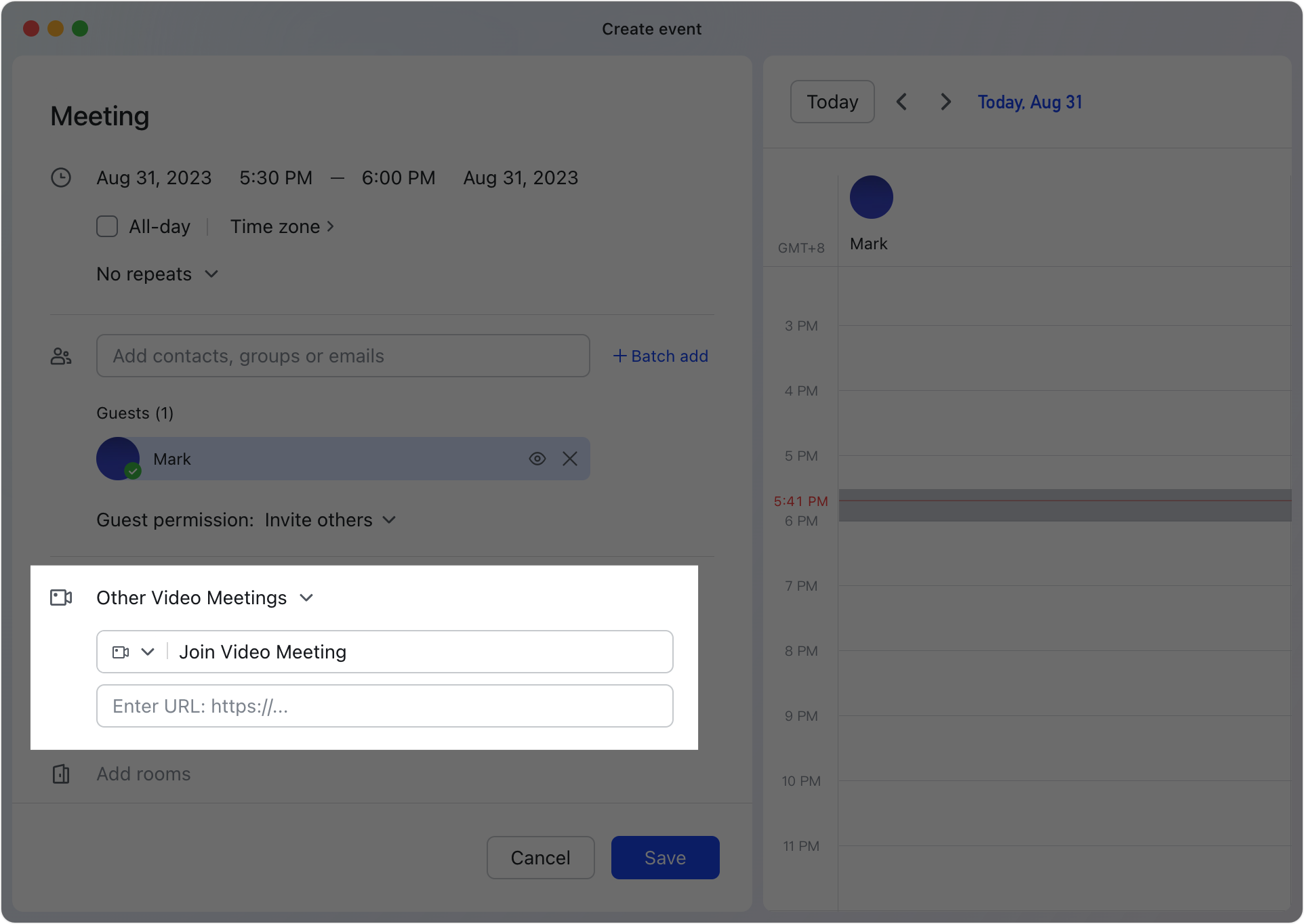 Create events and invite participants