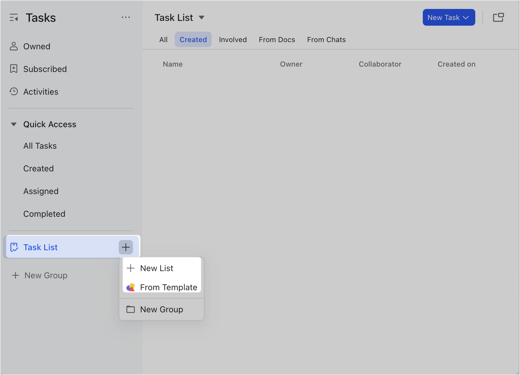 Create, share, and manage task lists