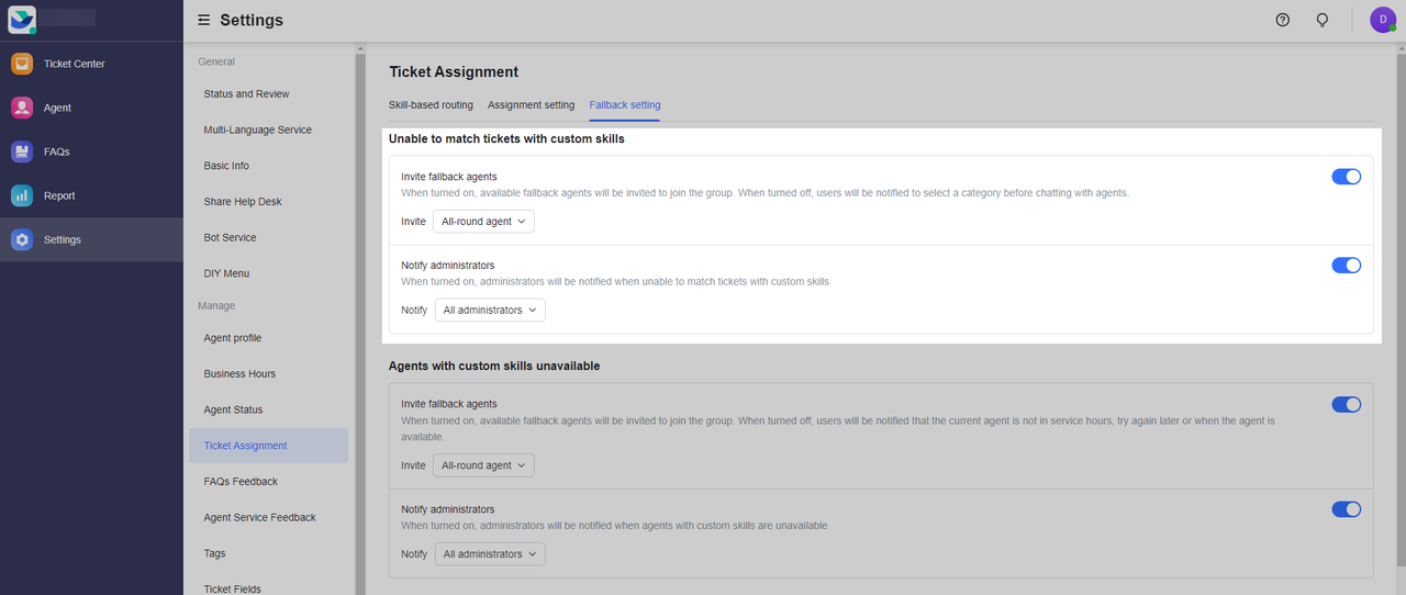 Define ticket assignment rules