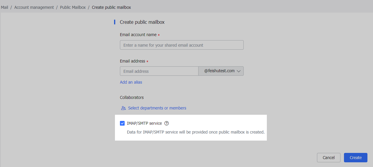 Admin | Use public mailbox to send and receive emails
