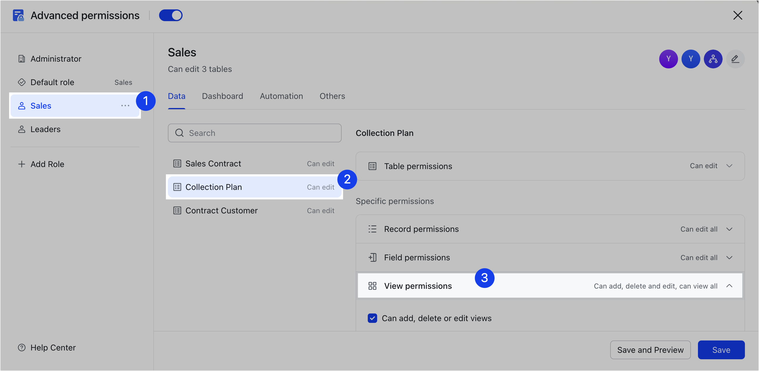 Overview of new advanced permissions in Base