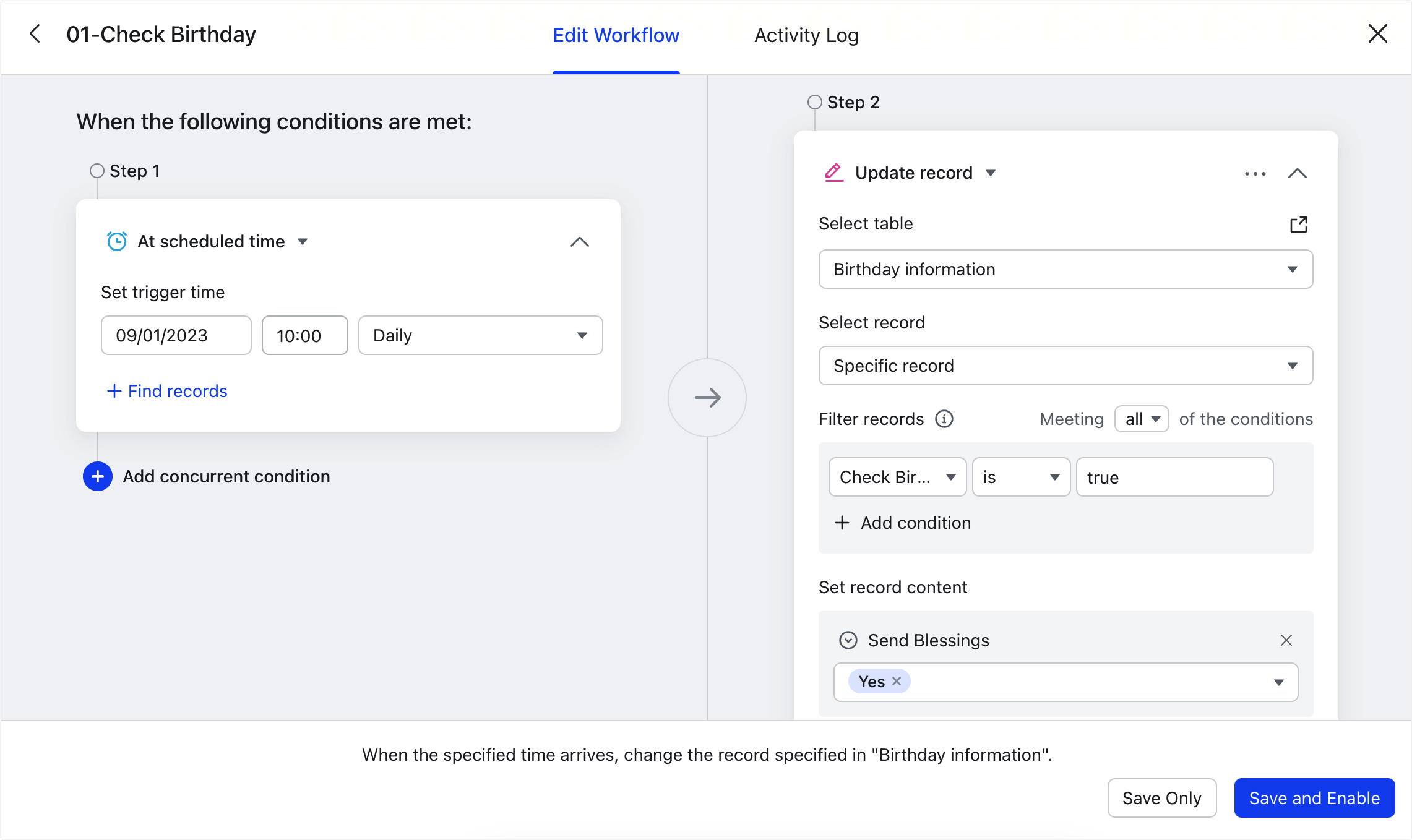 Send messages using different identities with automated workflow