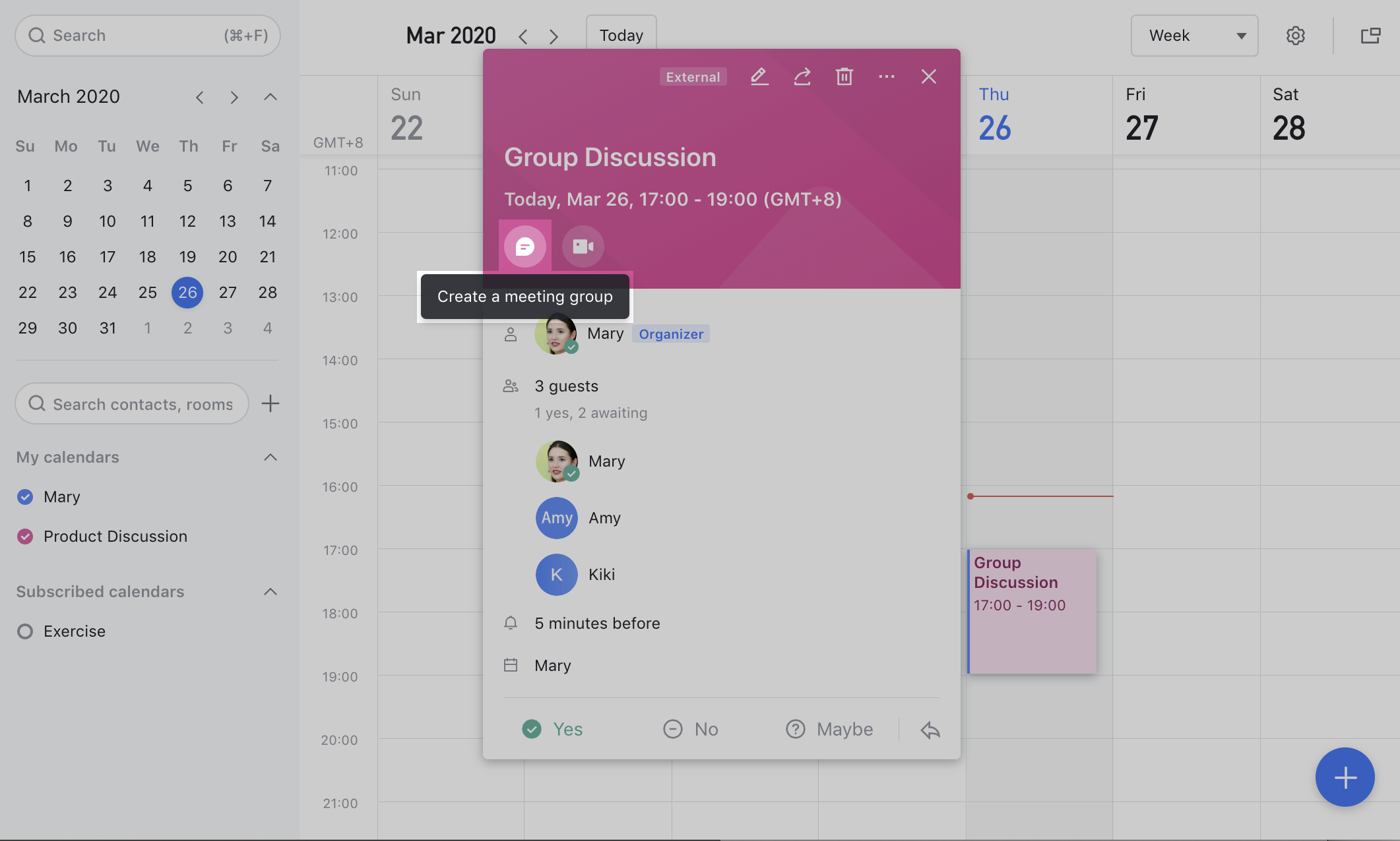 Calendar feature updates