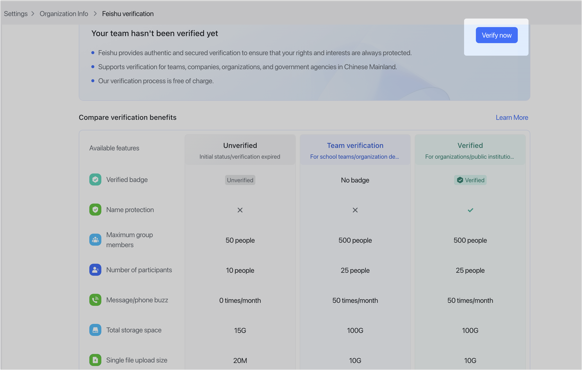 Admin | Complete team verification