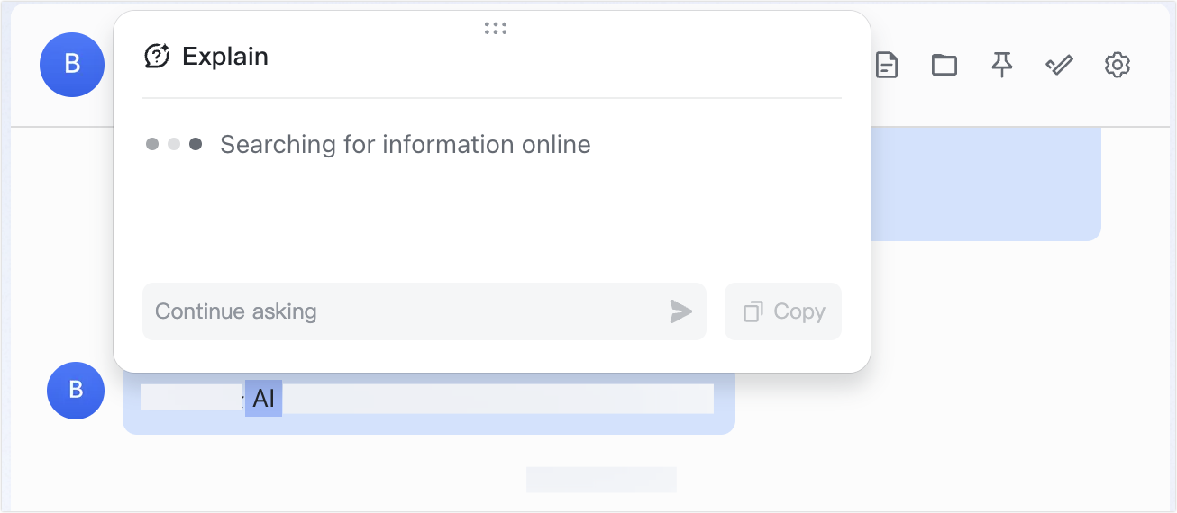 Use the AI text selection toolbar