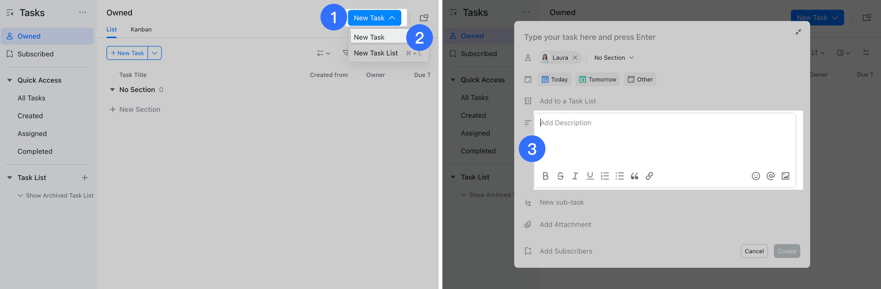 Use rich text in Tasks