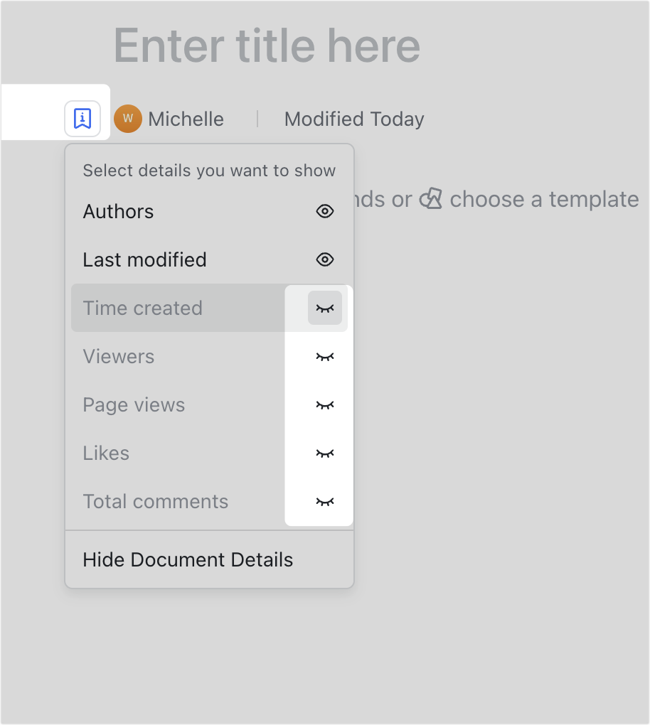 Show document details in Docs