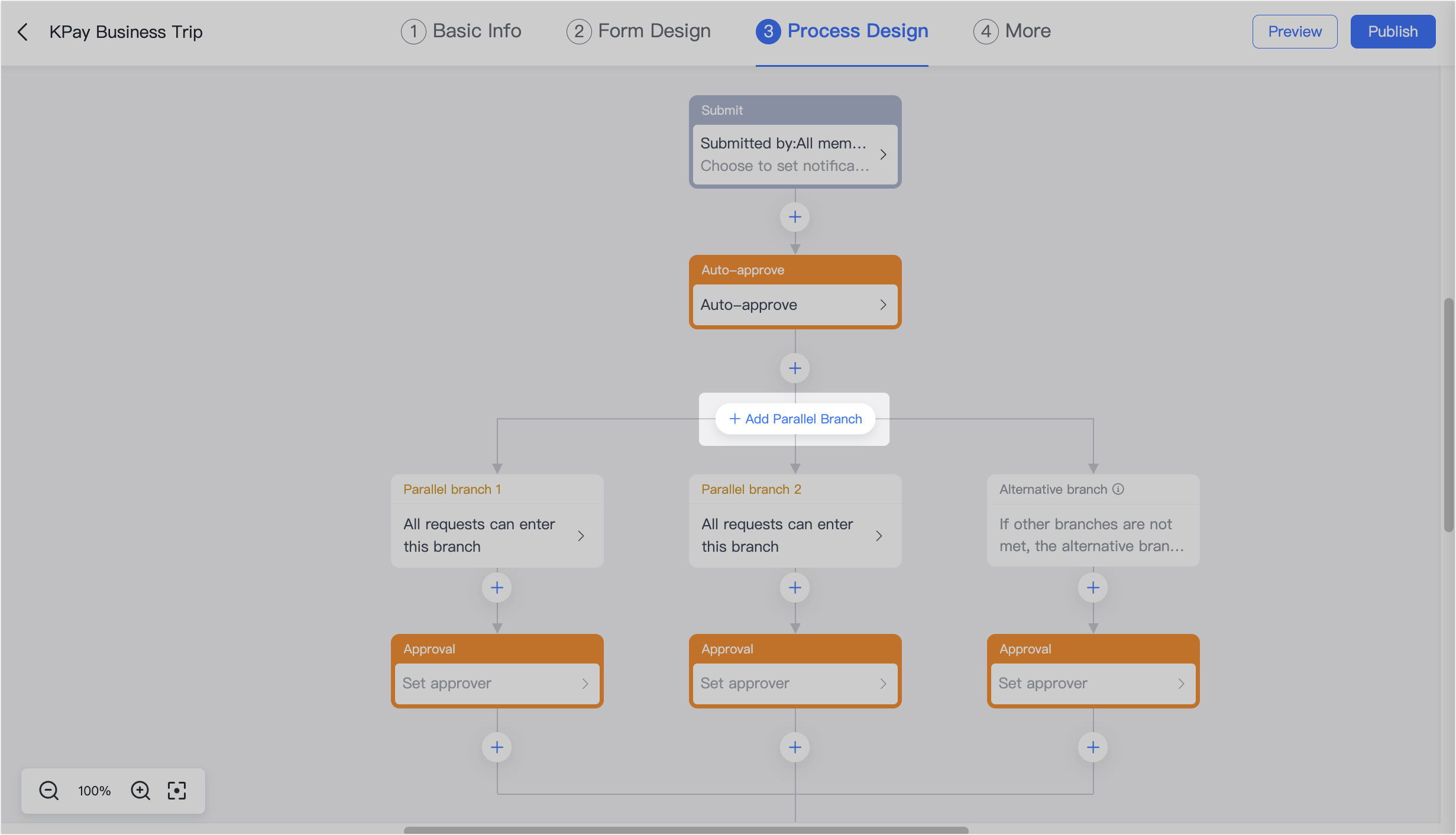 Admin | Set up parallel branches for an approval process