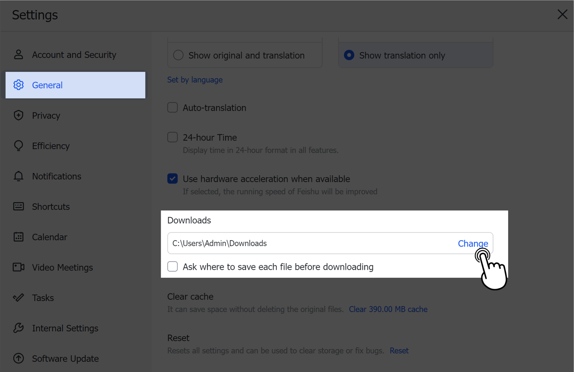Send files and folders