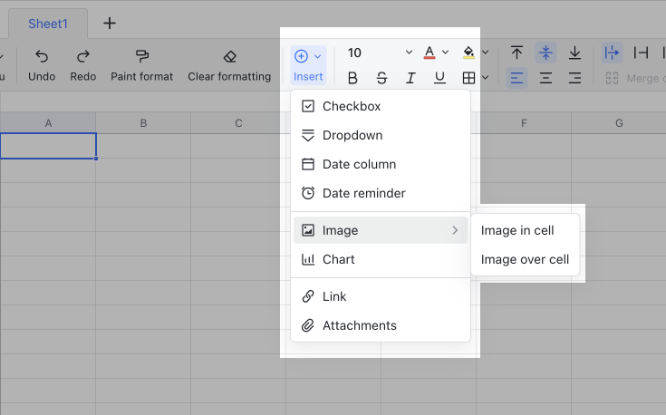 Insert images into Sheets