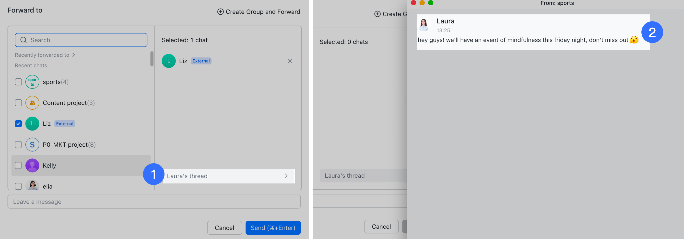 How to forward, delete, favorite, and select messages