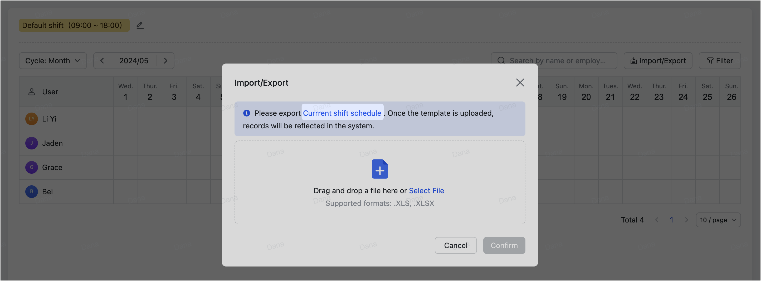 Admin | Set rotating off days