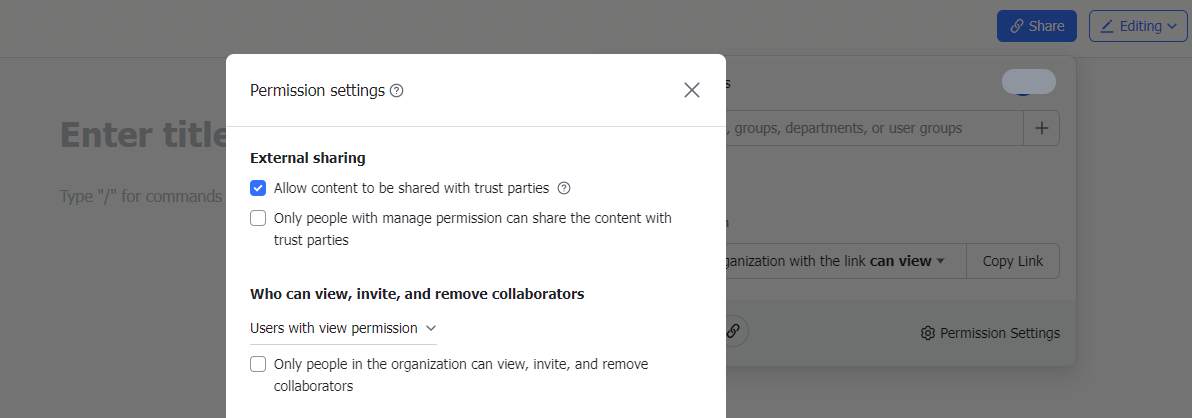 Admin Configure Docs Settings