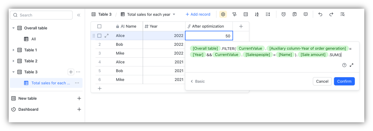 Optimize formula calculations in Base