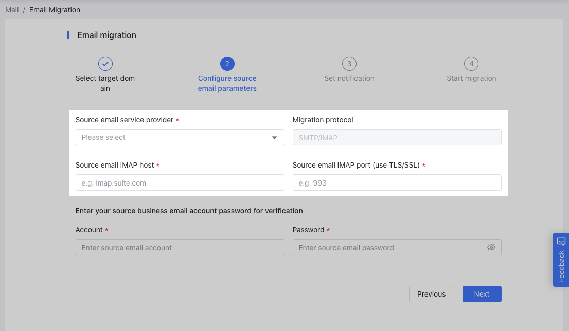 Admin | Migrate emails between different domains