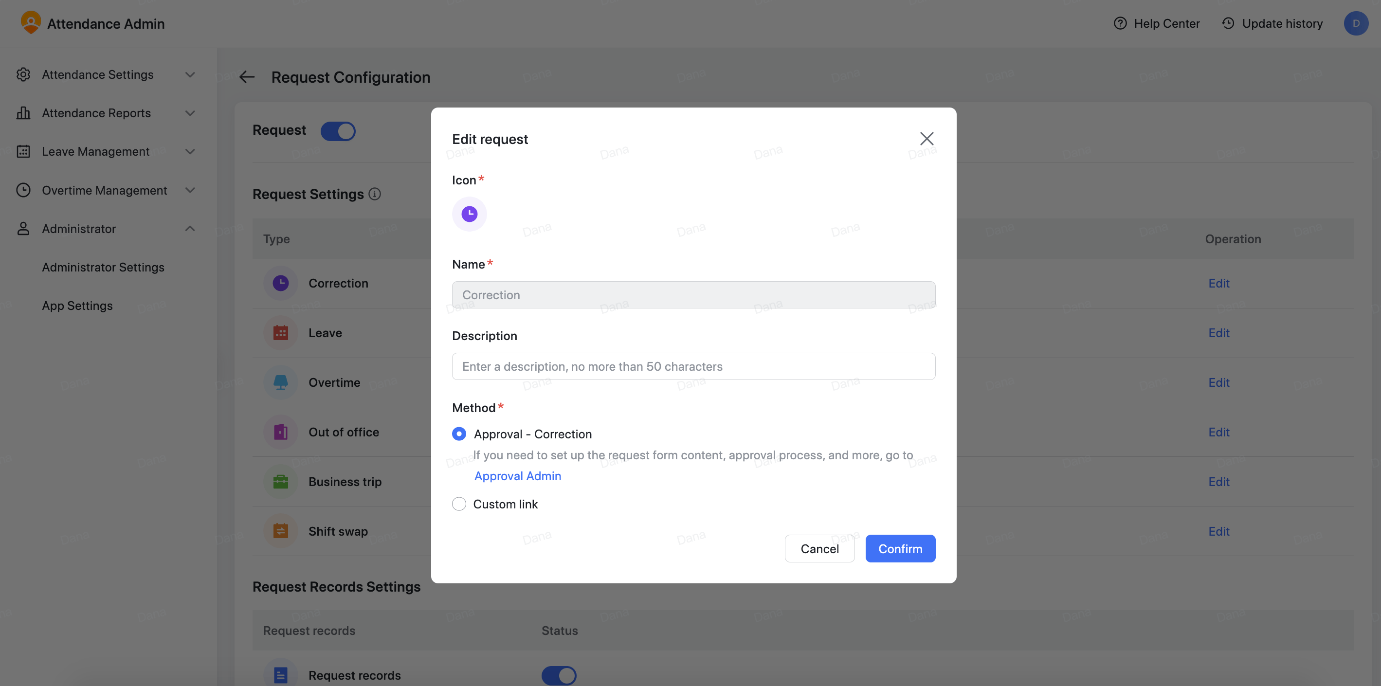 Admin | Configure app request modules