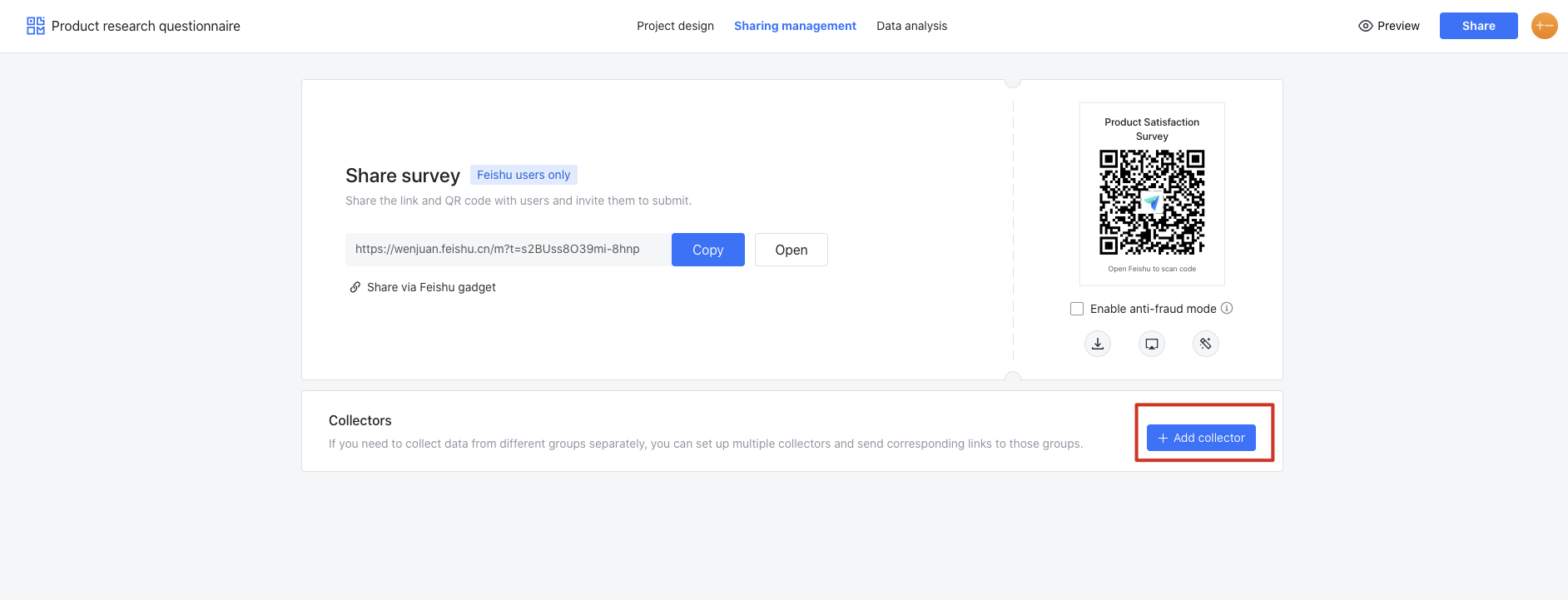 Get started with Feishu Survey