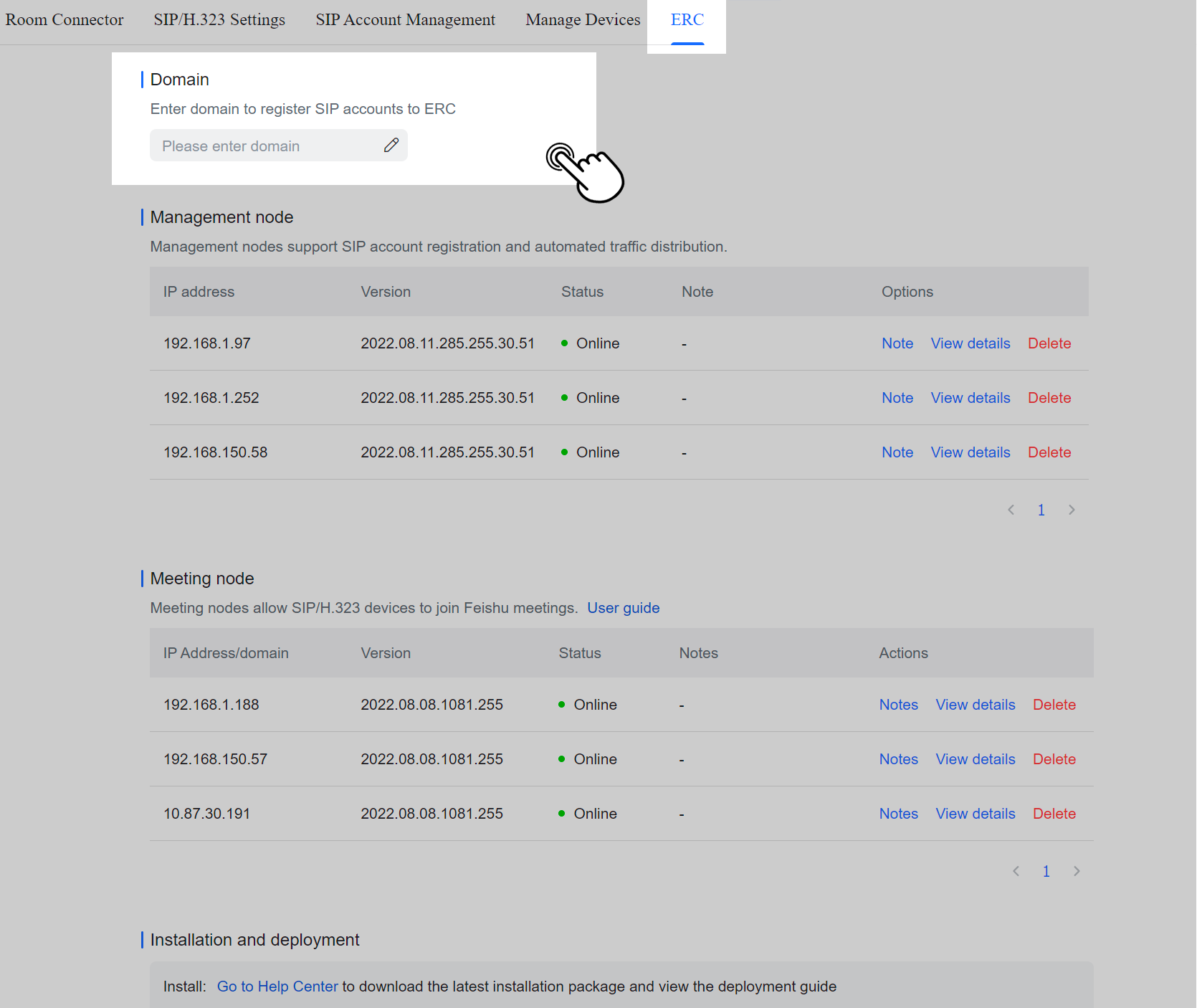 Admin | SIP/H.323 Enterprise Room Connector deployment guide