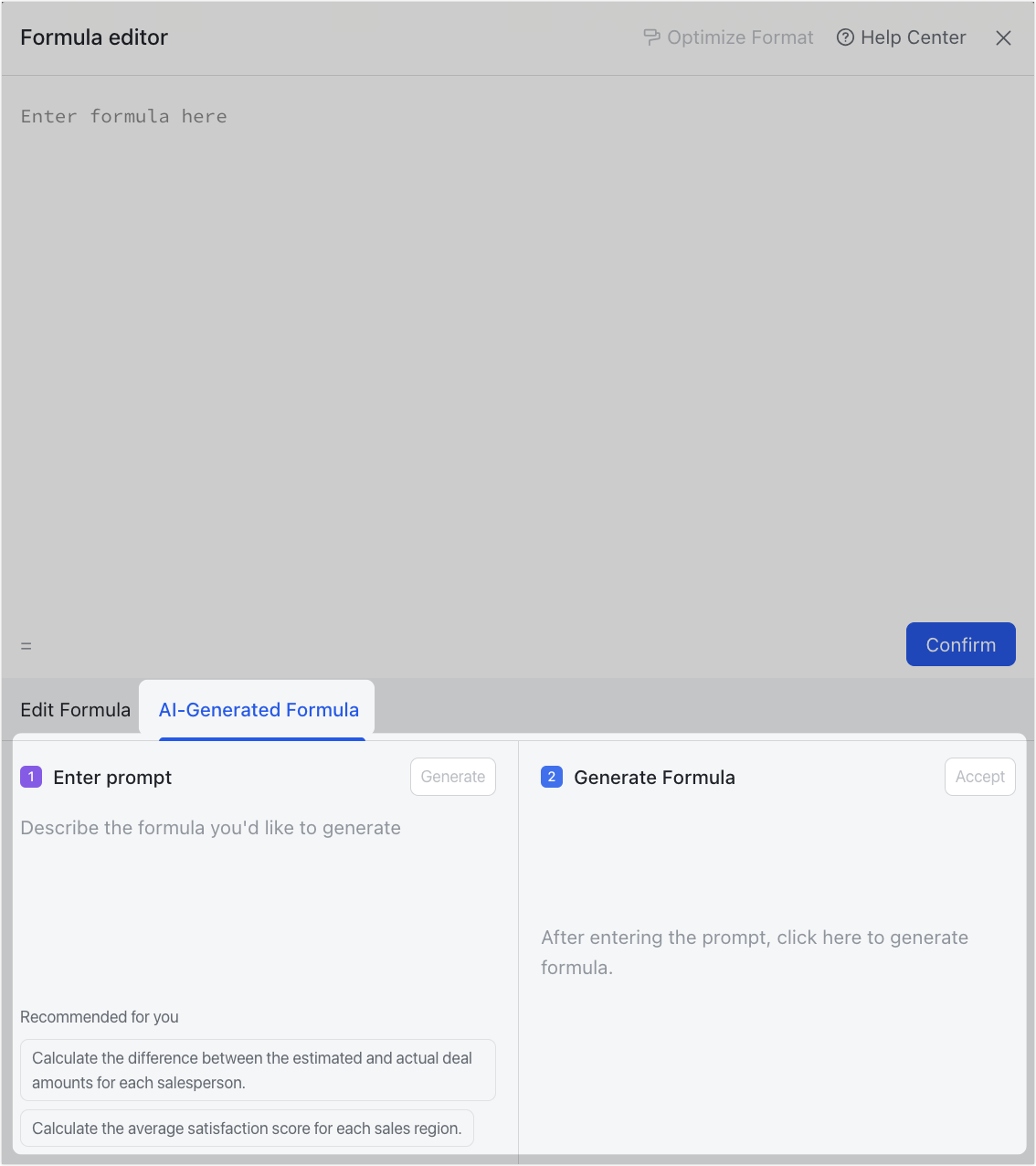 Use AI-generated formulas in Base