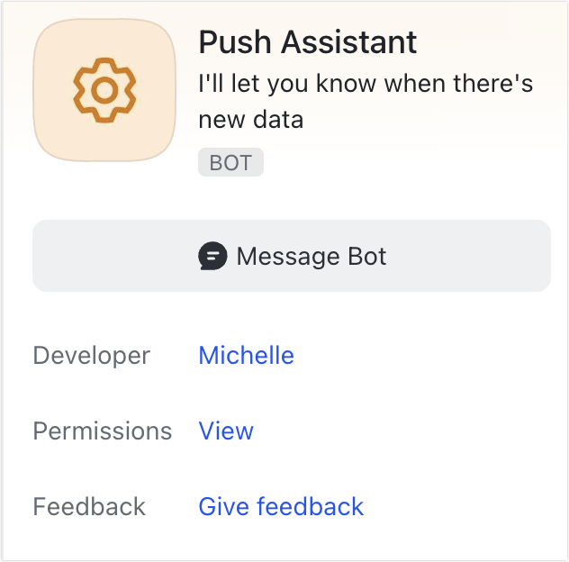 Use the Push Assistant bot