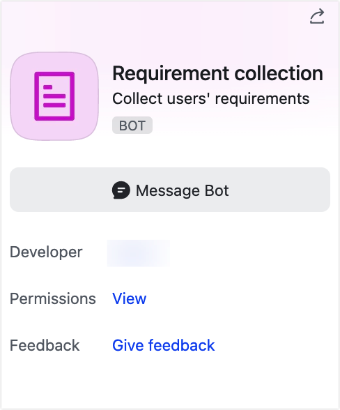 Use the Requirement Collection bot