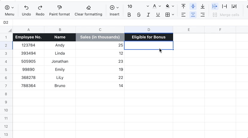 IFS function for Sheets
