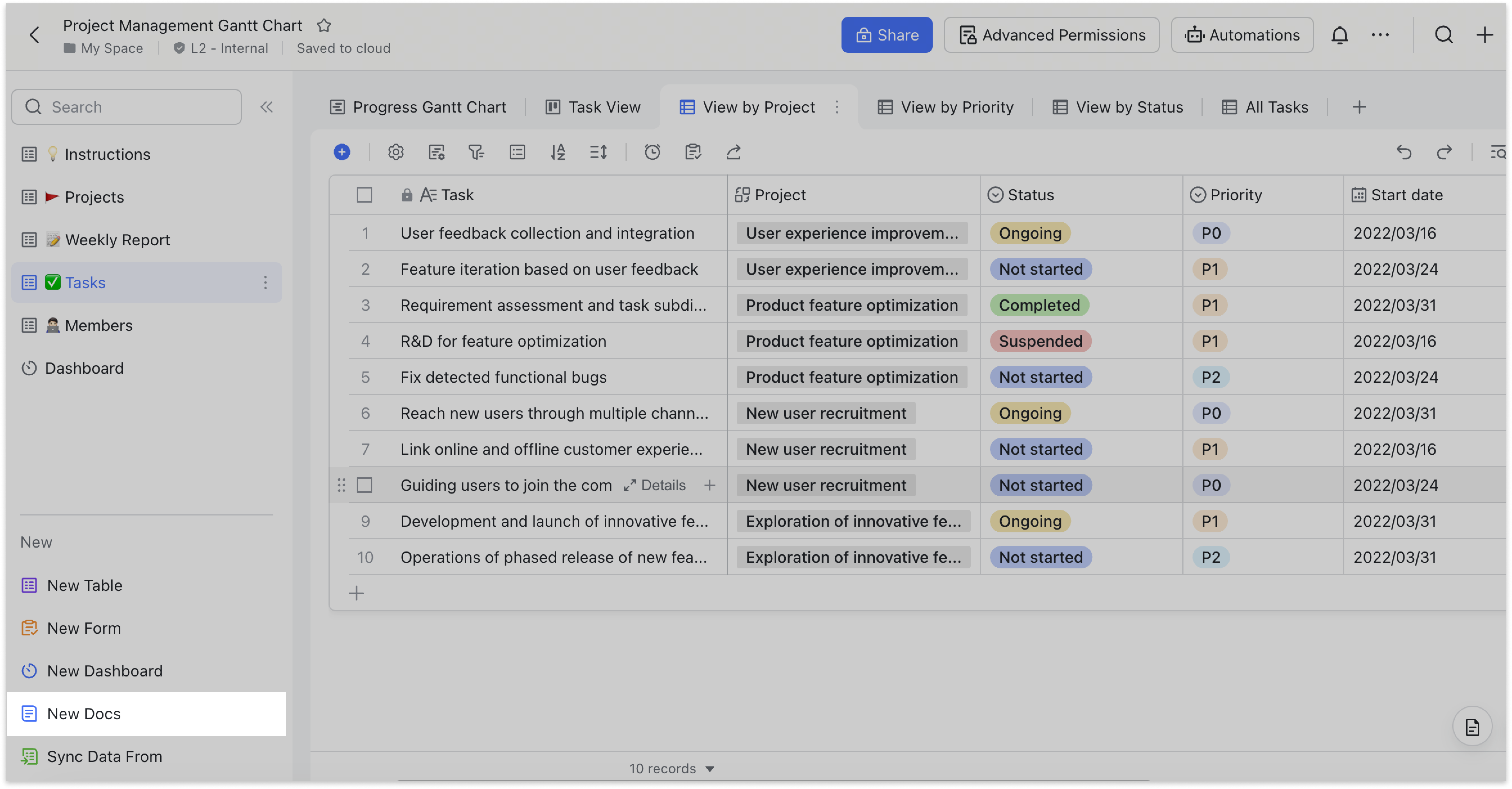 Add a document page in Base