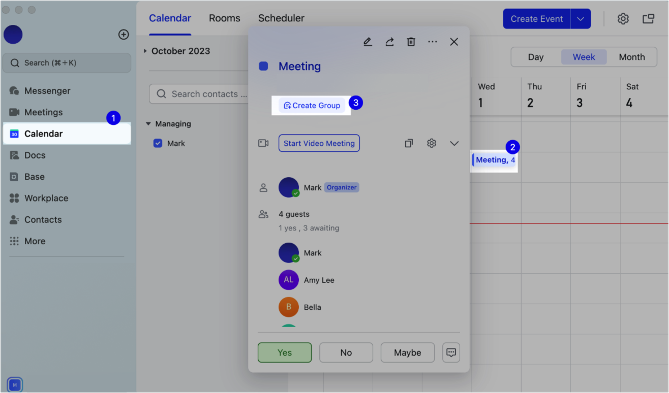 Create a meeting group