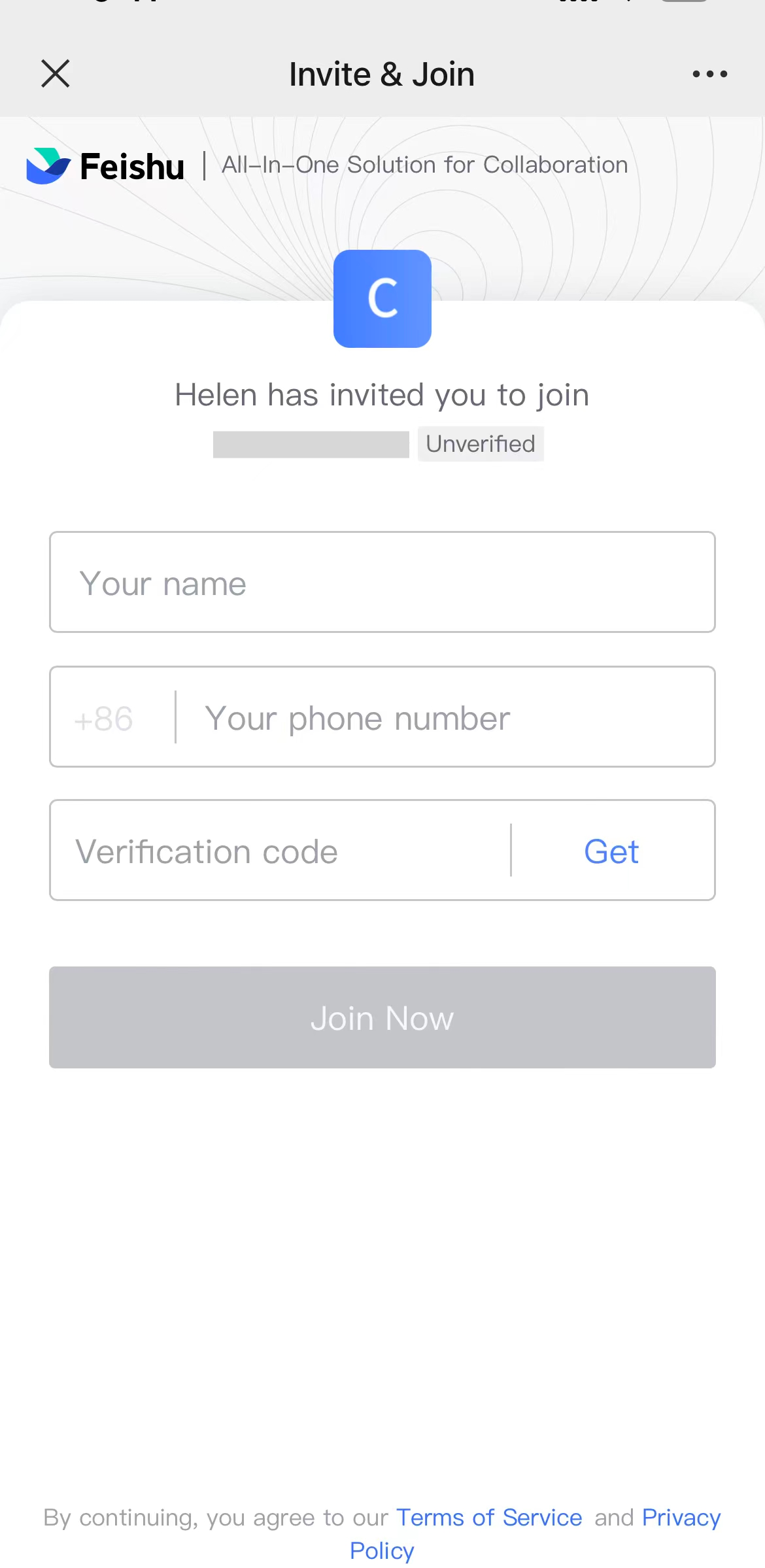 Use Invite QR Code to join an organization