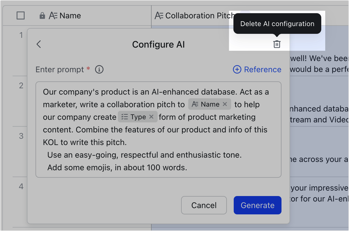 Use AI autofill in Base