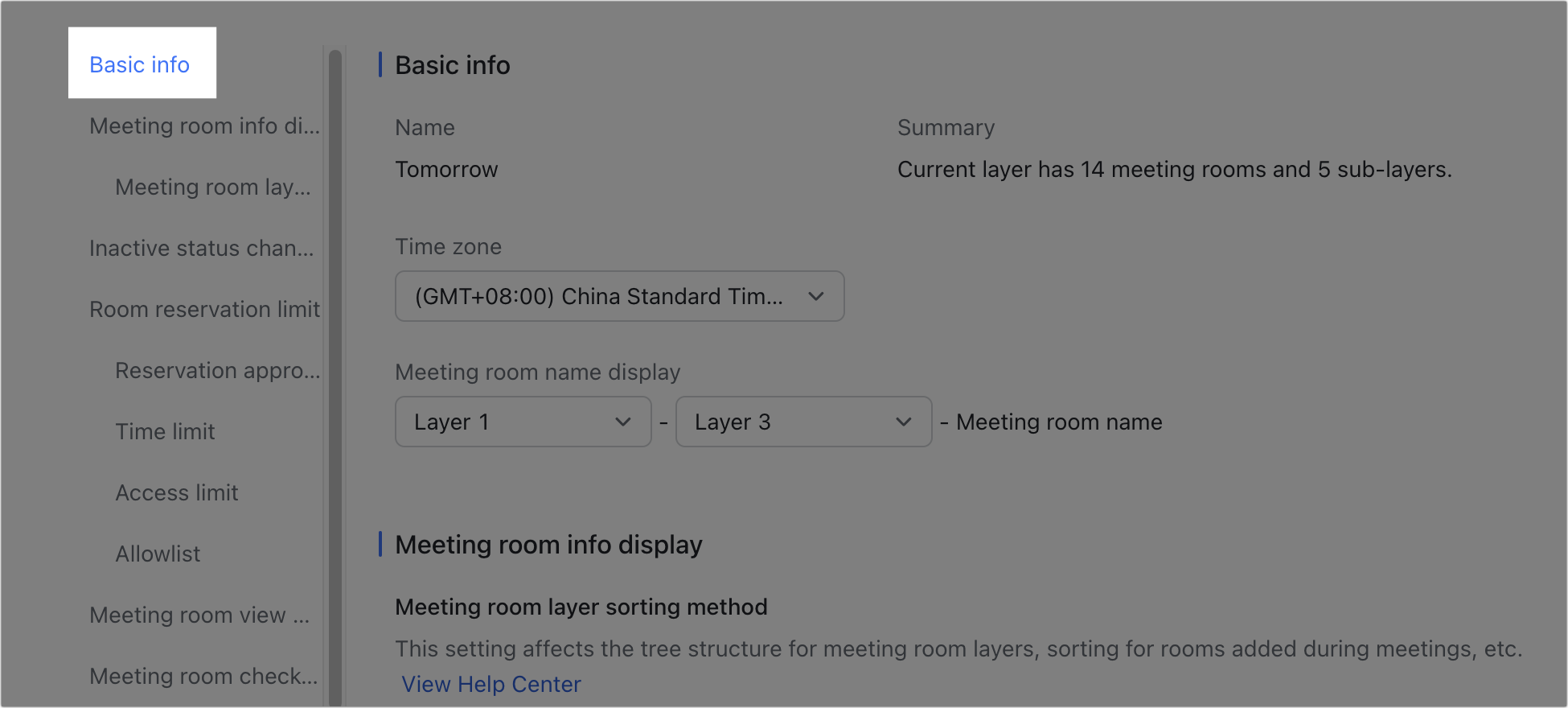 Admin | Set meeting room check-in times