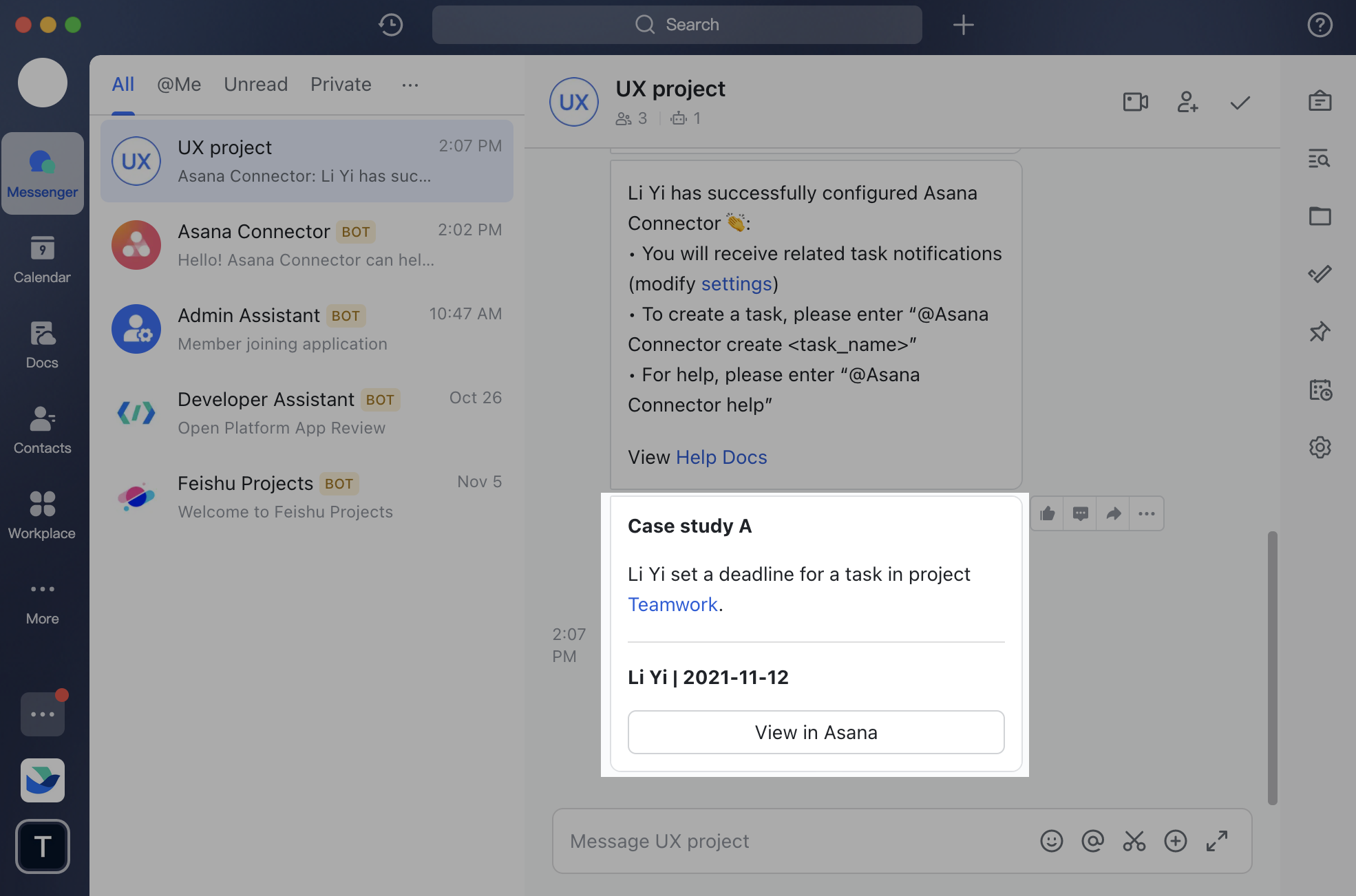 Work With Asana Connector